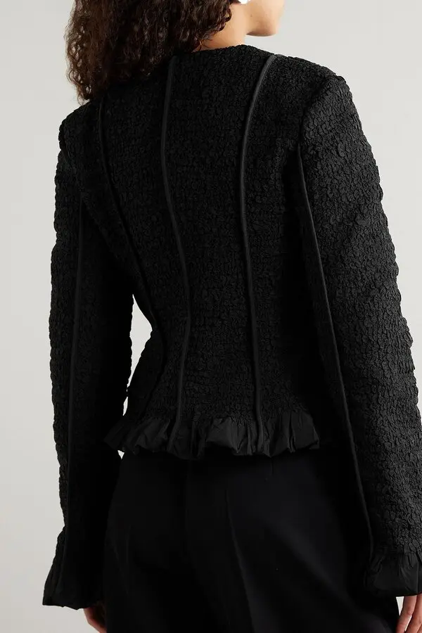 JIL SANDER Smocked Ruffled Jacket