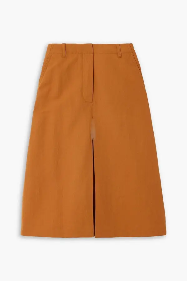 Dries Van Noten Pleated Wool-blend Twill Midi Skirt