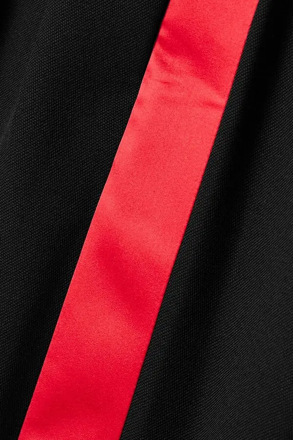 Wardrobe.NYC Pleated Wool Piqué Wide-leg Pants With Silk Trim