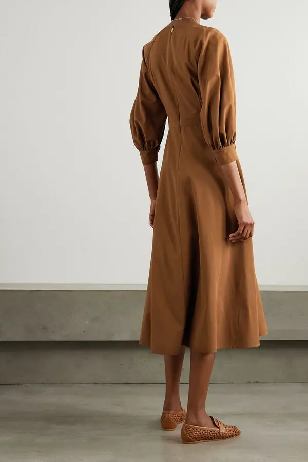 Max Mara Pedaggi" Paneled Cotton Midi Dress