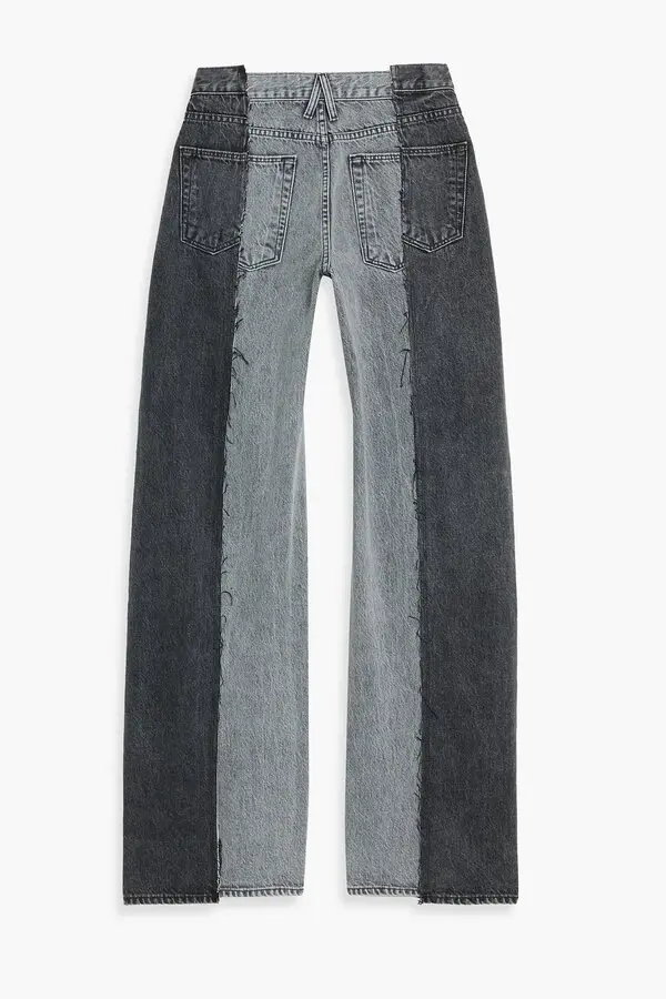 SLVRLAKE Mica Two-tone Low-rise Wide-leg Jeans - Gray