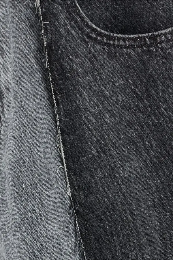 SLVRLAKE Mica Two-tone Low-rise Wide-leg Jeans - Gray