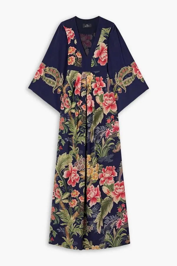 Etro Printed Silk Crepe Maxi Dress