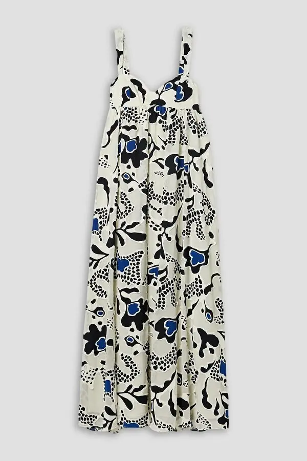 Ulla Johnson Leilani Appliquéd Printed Crepe Maxi Dress - Ivory