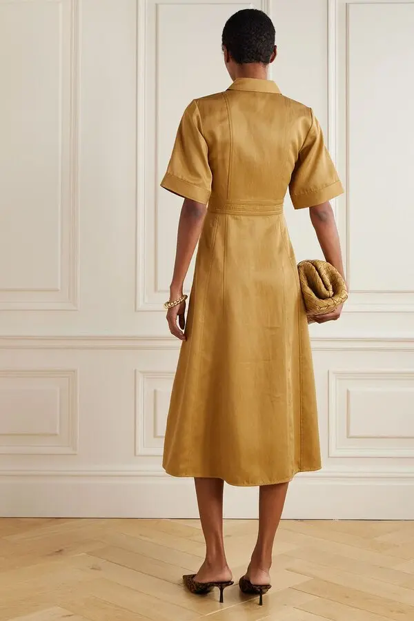 Ulla Johnson Vallis Lyocell-blend Twill Midi Shirt Dress
