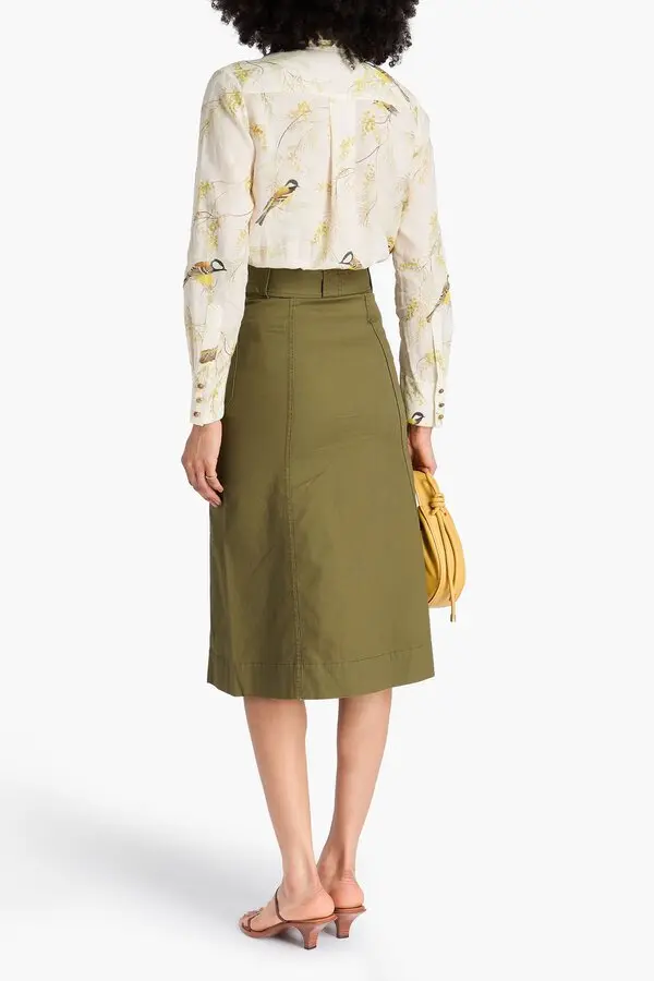 Zimmermann Pussy-bow Printed Ramie Blouse