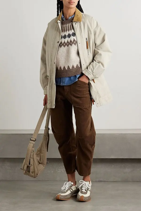 MARANT ETOILE Kimelia Corduroy-trimmed Cotton-canvas Jacket