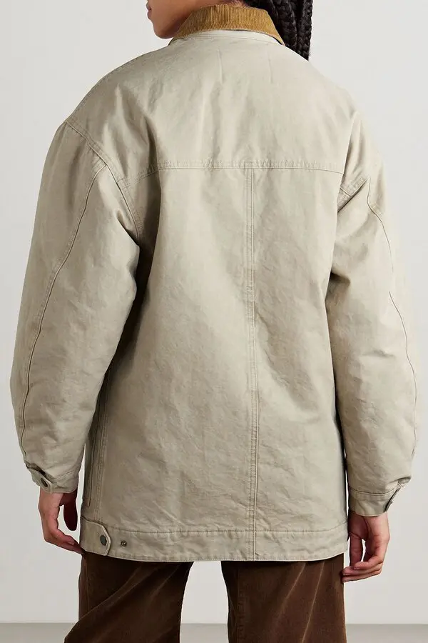 MARANT ETOILE Kimelia Corduroy-trimmed Cotton-canvas Jacket