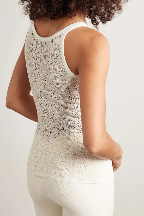 Gabriela Hearst Pontus Crocheted Wool And Silk-blend Tank
