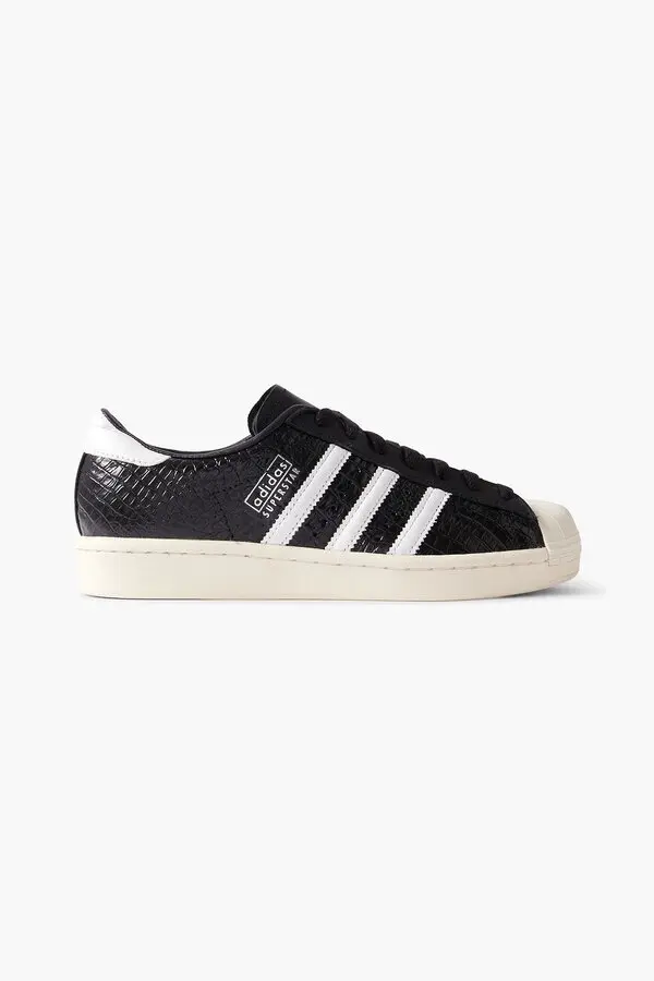 Adidas Superstar Vintage Croc-effect Leather Sneakers - Black