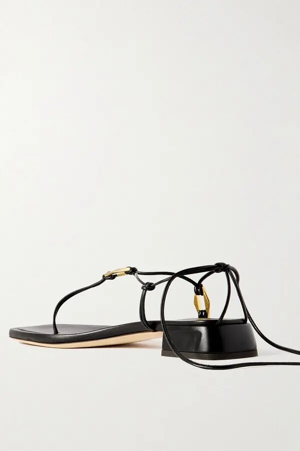 JIMMY CHOO Onyxia Embellished Leather Sandals