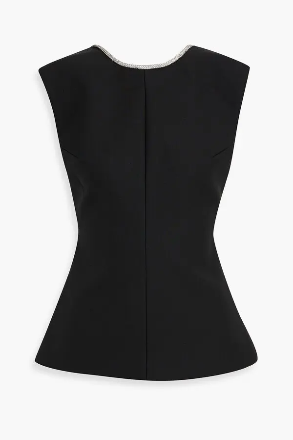 RÓHE Open Back Crystal-embellished Wool-blend Top