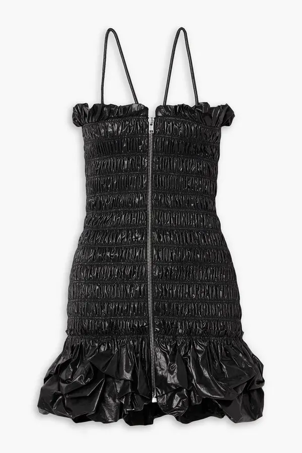 Isabel Marant Étoile Daily" Ruched Coated Cotton-blend Mini Dress