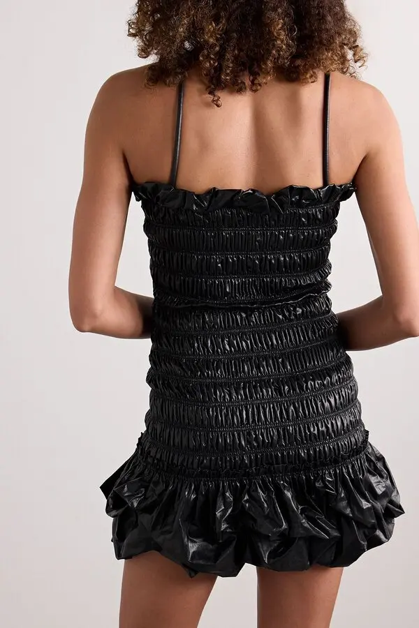 Isabel Marant Étoile Daily" Ruched Coated Cotton-blend Mini Dress