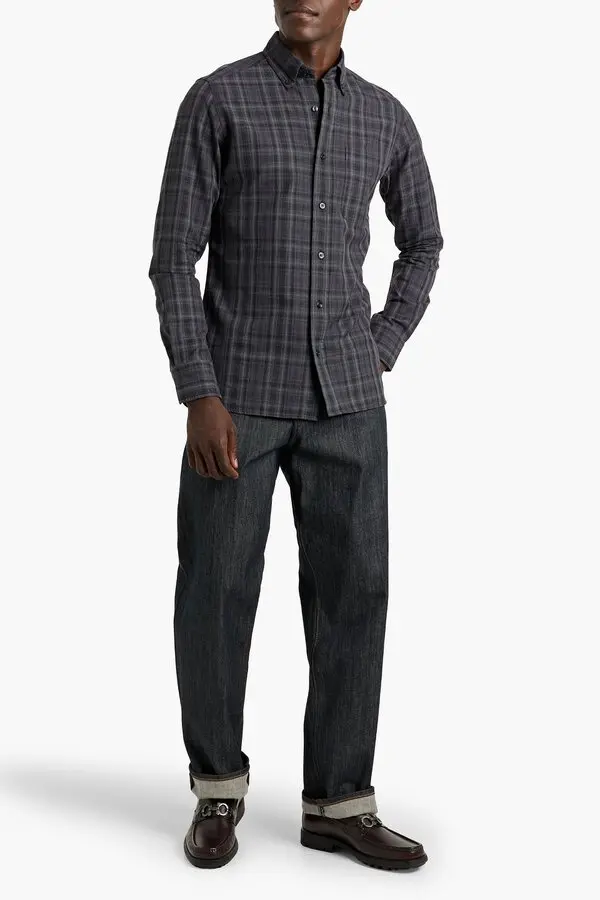 TOM FORD Checked Cottonflannel Shirt