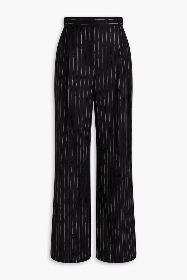 Alexander McQueen Pinstriped Wool Twill Wide-leg Pants