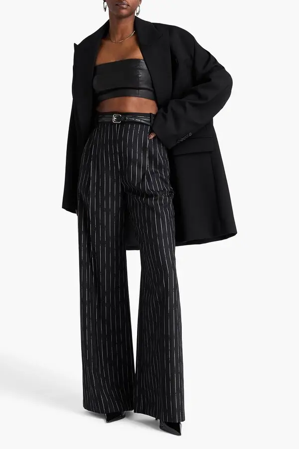 Alexander McQueen Pinstriped Wool Twill Wide-leg Pants