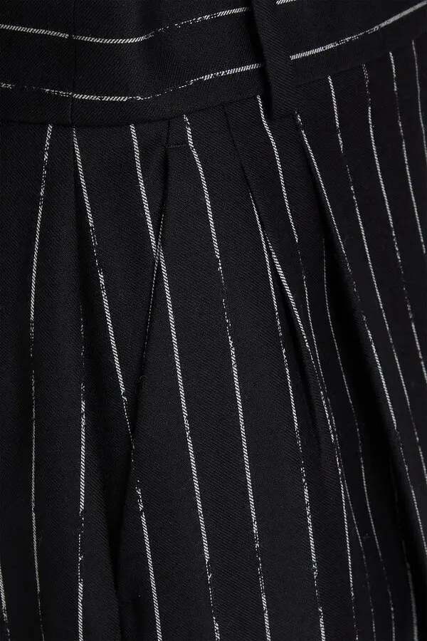 Alexander McQueen Pinstriped Wool Twill Wide-leg Pants