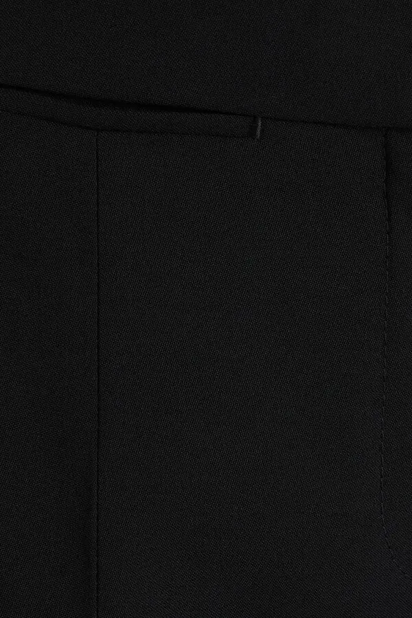 Alexander McQueen Wool Crepe Flared Pants With Silk-satin Trims