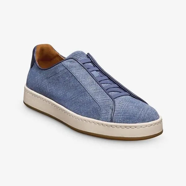Allen Edmonds Banks Court Slip-on Stretch-lace Sneaker - Denim Printed Suede