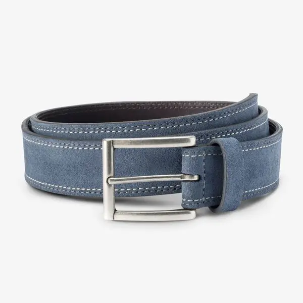 Allen Edmonds Bourbon Street Suede Dress Belt - Denim Blue