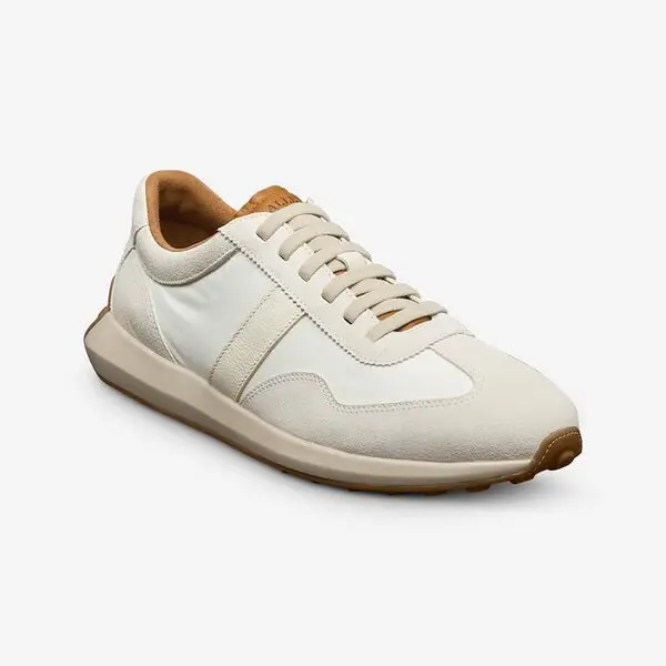 Allen Edmonds Luka Slip-on Stretch-lace Sneaker - White Nylon & Suede