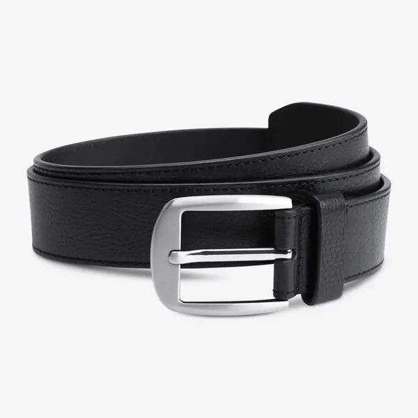Allen Edmonds Jackson Casual Belt With Textured Leather - Black Leather