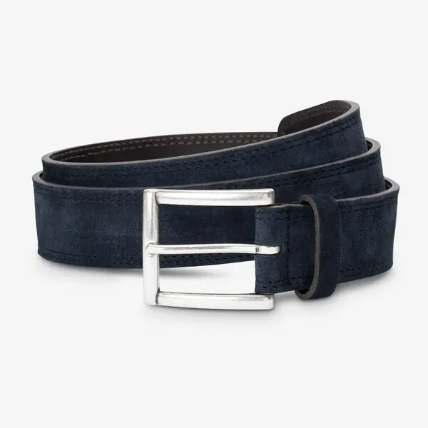 Allen Edmonds Bourbon Street Suede Dress Belt - Navy
