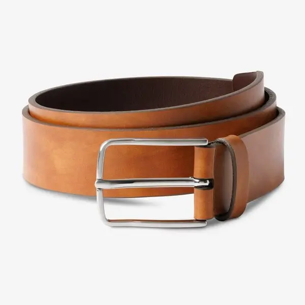 Allen Edmonds Wide Leather Belt With Silver-tone Buckle - Walnut Leather