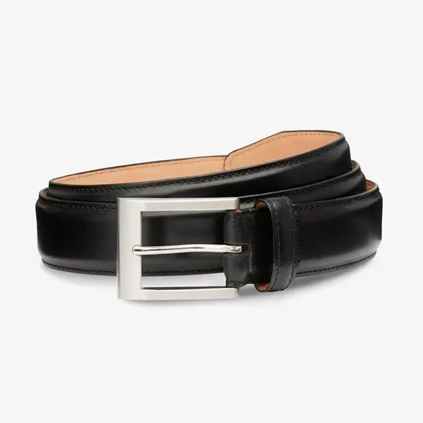 Allen Edmonds Leather Dress Belt With Silver-tone Buckle - Black Leather