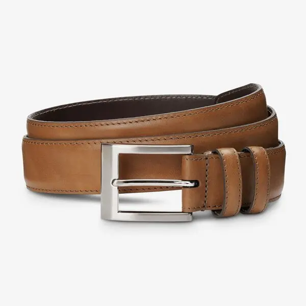Allen Edmonds Wide Basic Dress Belt In Burnished Calfskin Leather - Dark Walnut Leather
