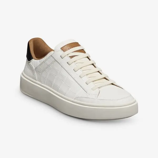 Allen Edmonds Oliver Slip-on Sneakers - White Embossed Croco Leather