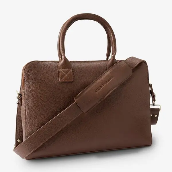 Allen Edmonds Slim Leather Briefcase - Chili Leather