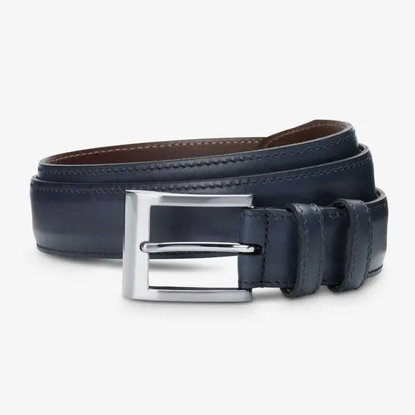 Allen Edmonds Wide Basic Dress Belt - Navy Leather