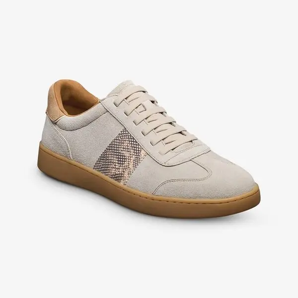 Allen Edmonds Ludlow Slip-on Stretch-lace Sneaker - Dove Grey Suede & Snake Print