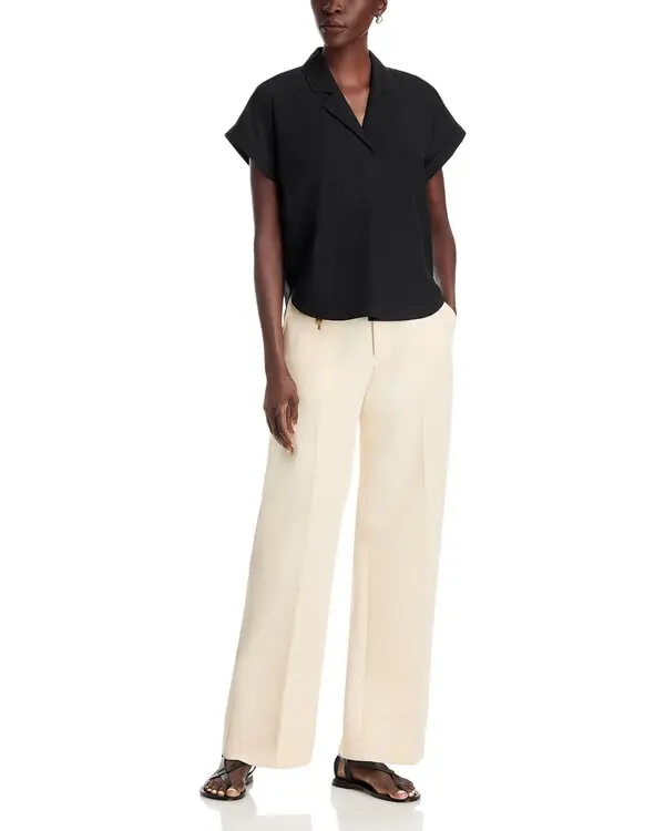 Eileen Fisher Notched Collar Top - Black