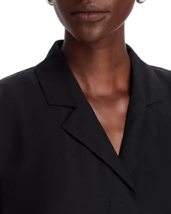 Eileen Fisher Notched Collar Top - Black