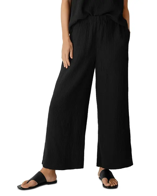 Eileen Fisher Textured Cotton Ankle Pants