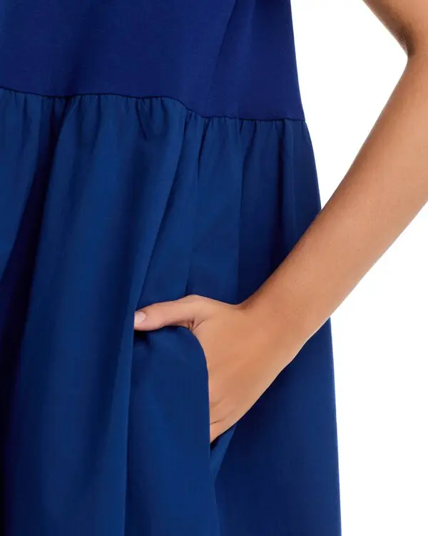 Eileen Fisher Short Sleeve Gathered Midi Dress - Deep Dive