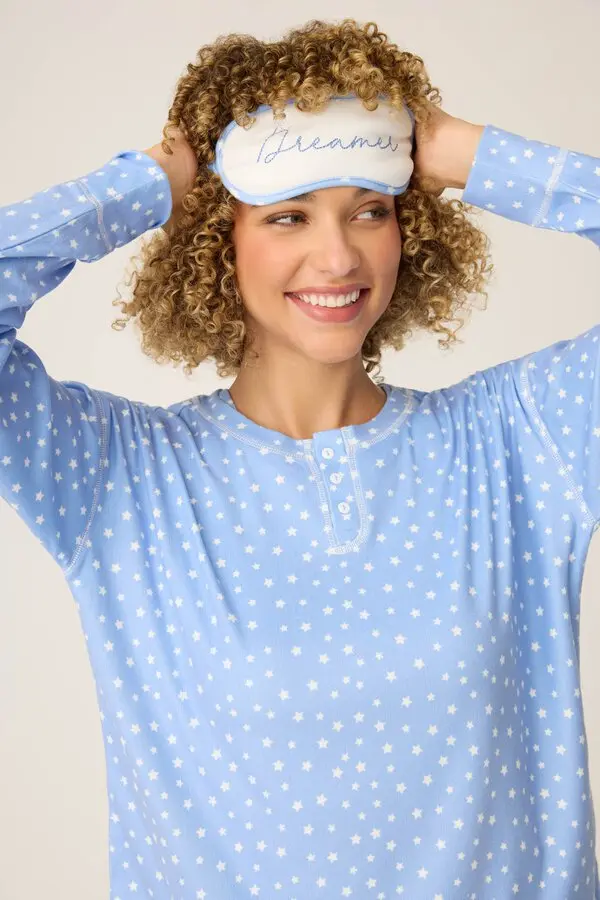 PJ Salvage Pointelle Essentials Ditsy Star 4-piece Loungewear Pajama Set