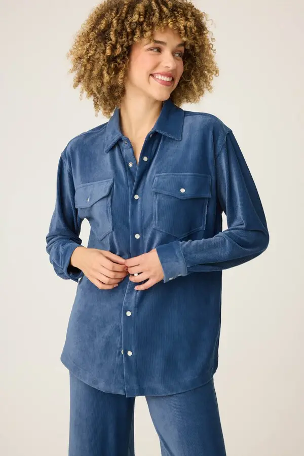 PJ Salvage Craving Corduroy Long Sleeve Shirt - One-color