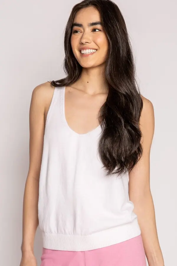 PJ Salvage Ribbed Hem Sweater Tank Top - Ivory