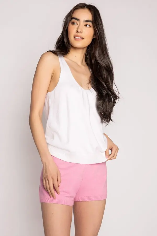 PJ Salvage Ribbed Hem Sweater Tank Top - Ivory