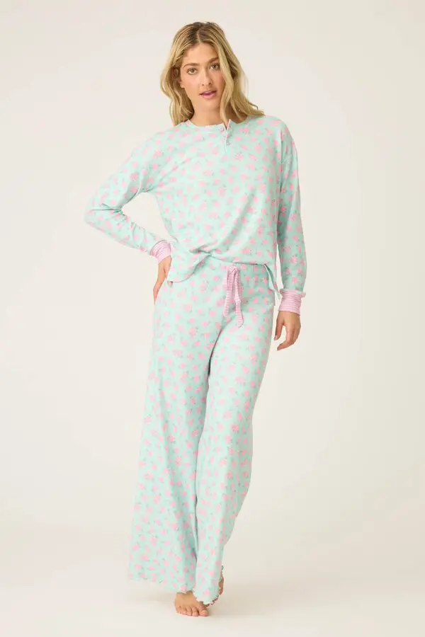 PJ Salvage Secret Garden Floral Wide Leg Pants