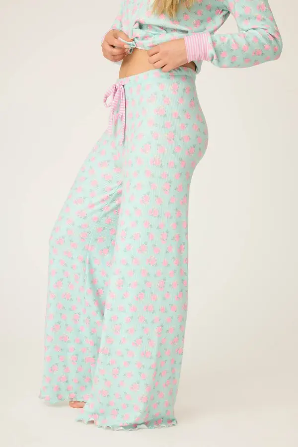 PJ Salvage Secret Garden Floral Wide Leg Pants