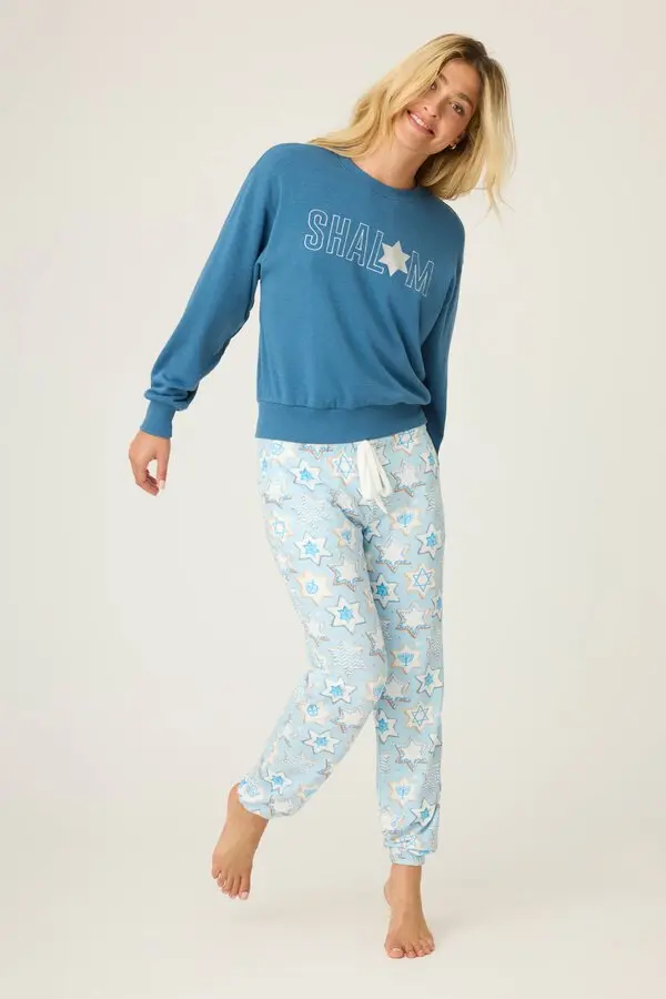 PJ Salvage You Had Me At Shalom" Cookie Print Banded Pajama Pants
