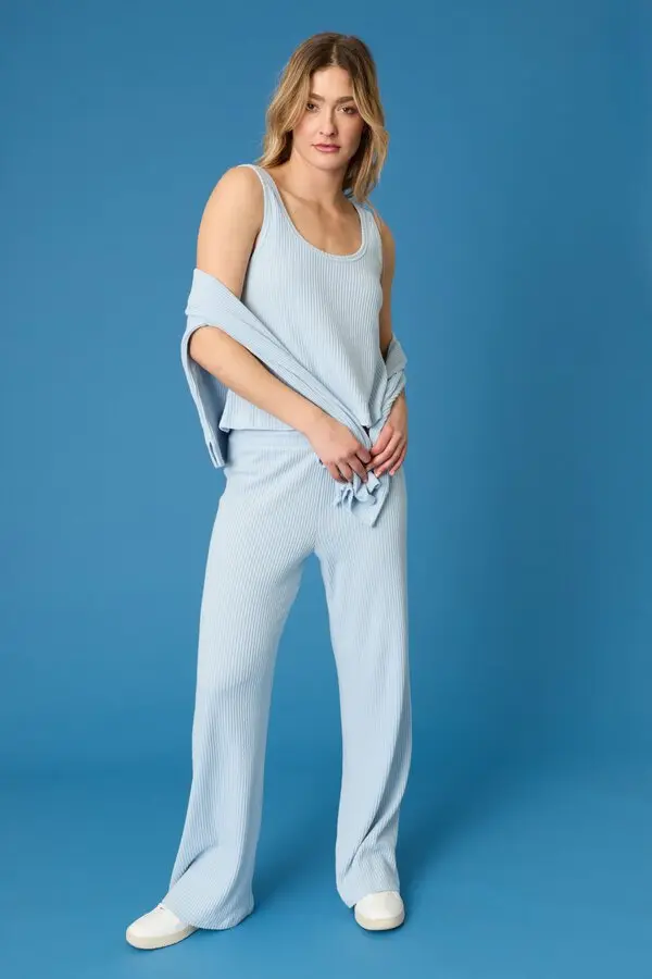 PJ Salvage 3-piece Luxe Ribbed Pajama Set - Celestial