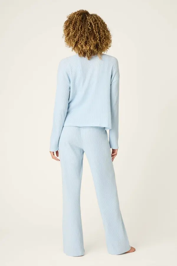 PJ Salvage 3-piece Luxe Ribbed Pajama Set - Celestial