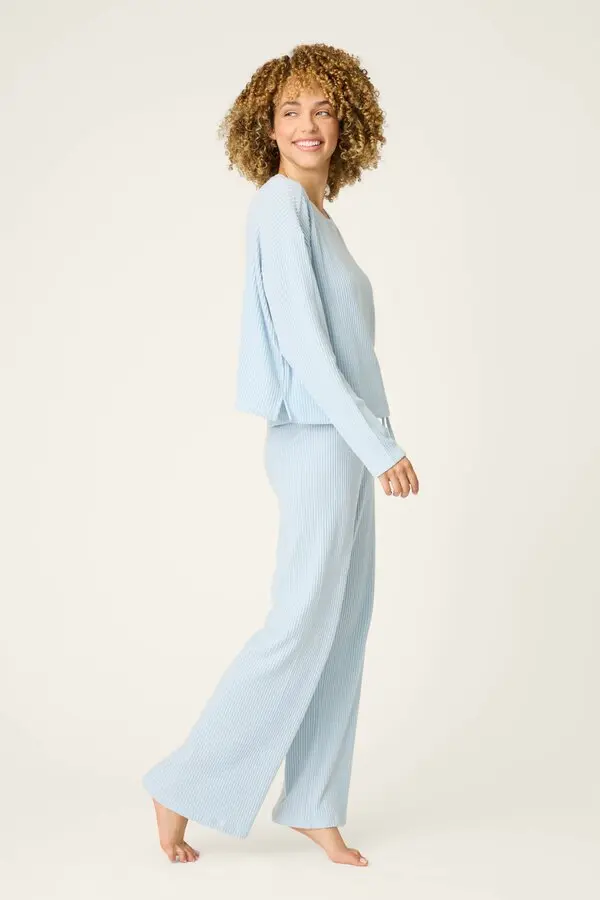 PJ Salvage 3-piece Luxe Ribbed Pajama Set - Celestial