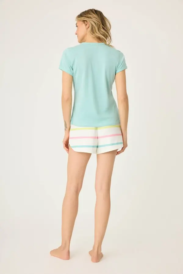 PJ Salvage Super-soft Cotton Limes & Sunshine Lounge Shorts Pajama Set